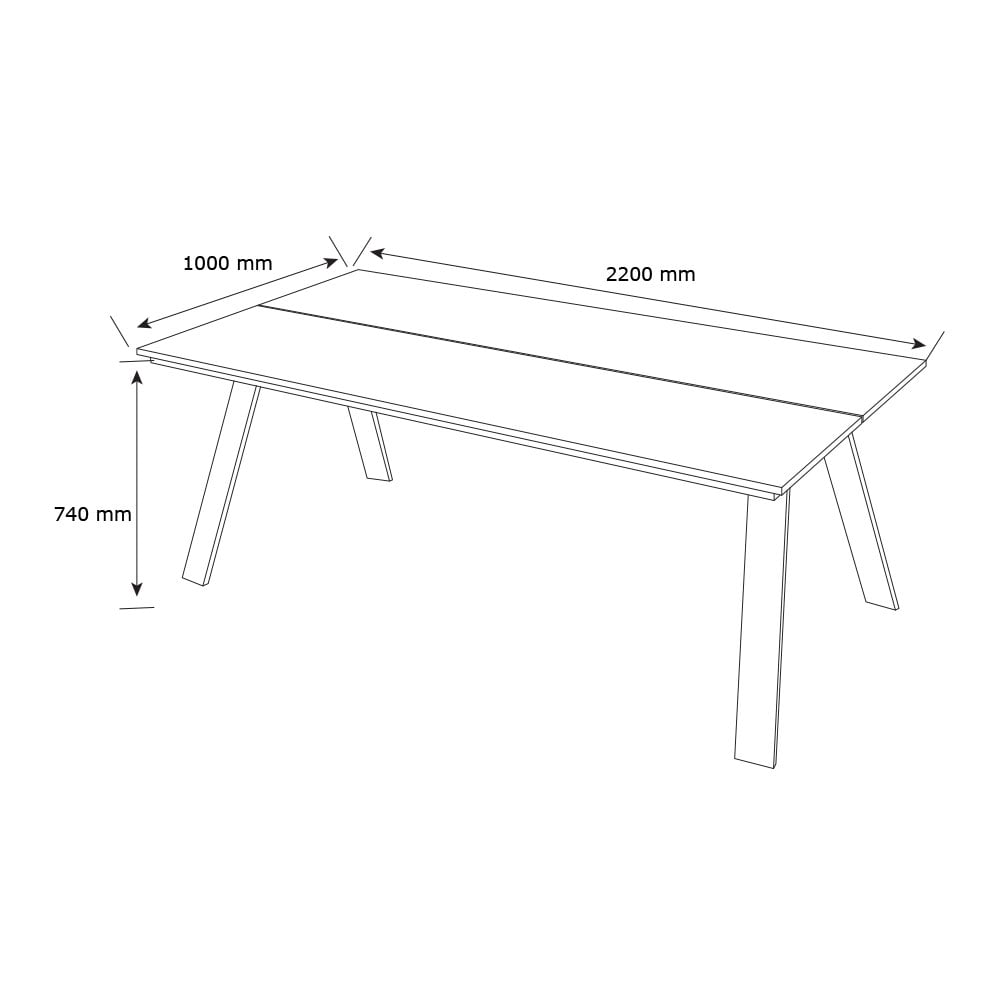 Stalas FAUSING 100 x 220 x 74 cm - JYSK - Visada puikūs pasiūlymai
